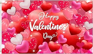 Amazon.com : HHERCICIM Happy Valentines Day Flag 3x5 Ft Valentine's ...