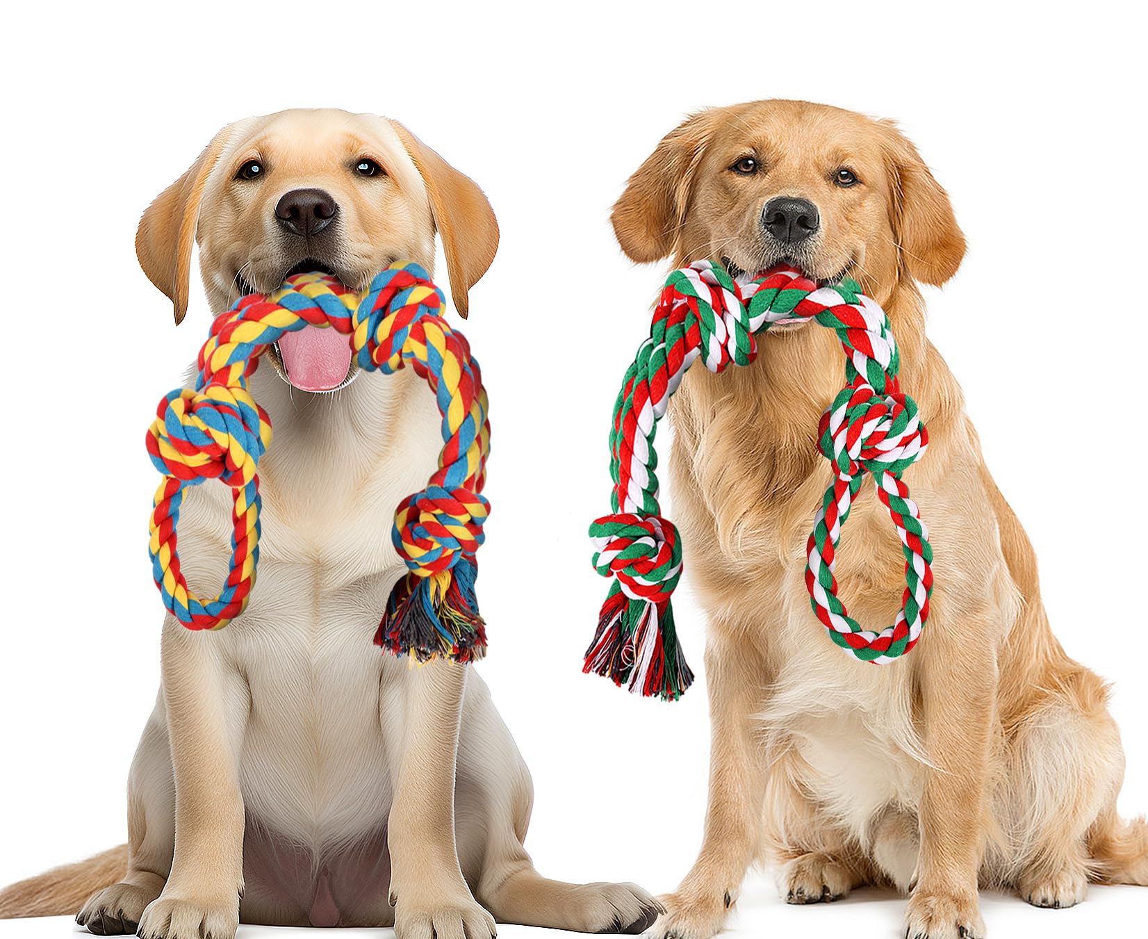 YAUNGEL Dog Rope Toys for Aggressive Chewers, 2PK Interactive Heavy ...
