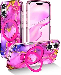 Amazon.com: Lamcase for iPhone 16 Plus Case with Magnetic Invisible Ring Stand [Compatible with ...