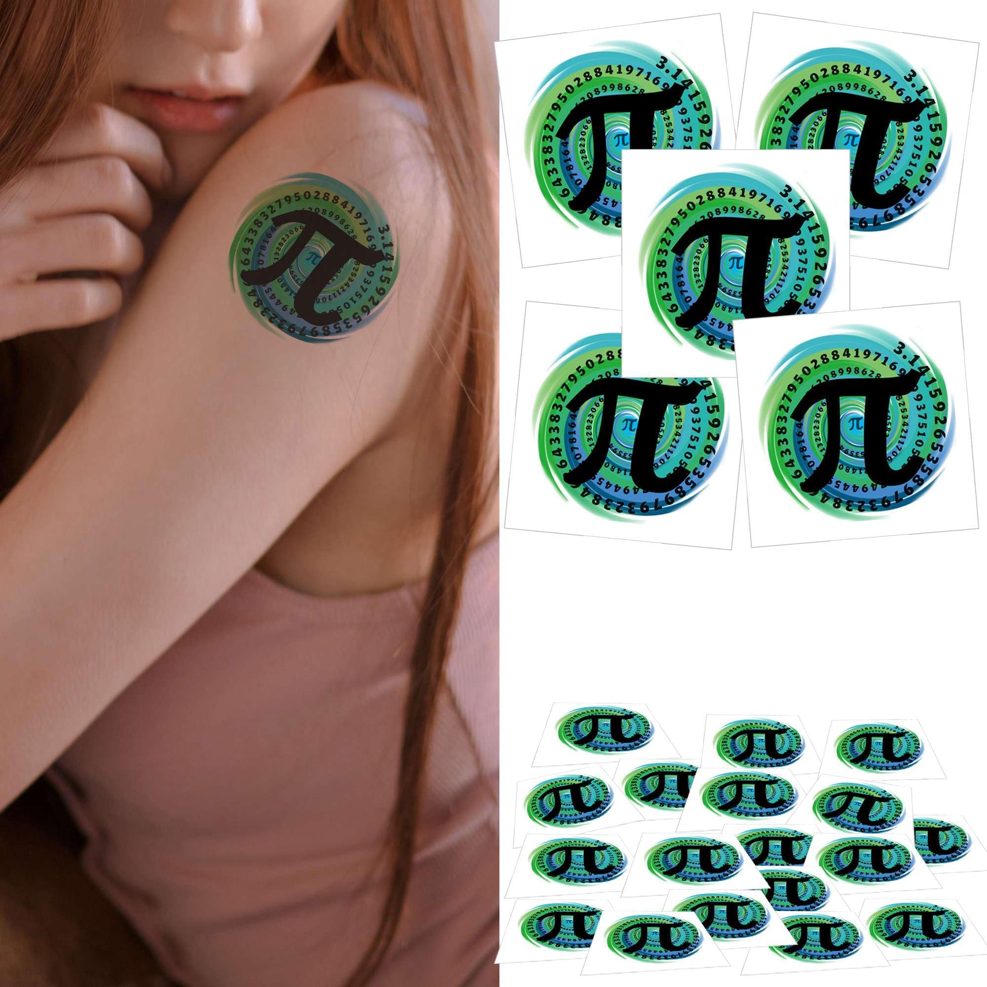 Amazon.com : Dopetattoo Pi Tattoo Pi Day Tattoos Pi Symbol Temporary Tattoos Math Stickers Party ...
