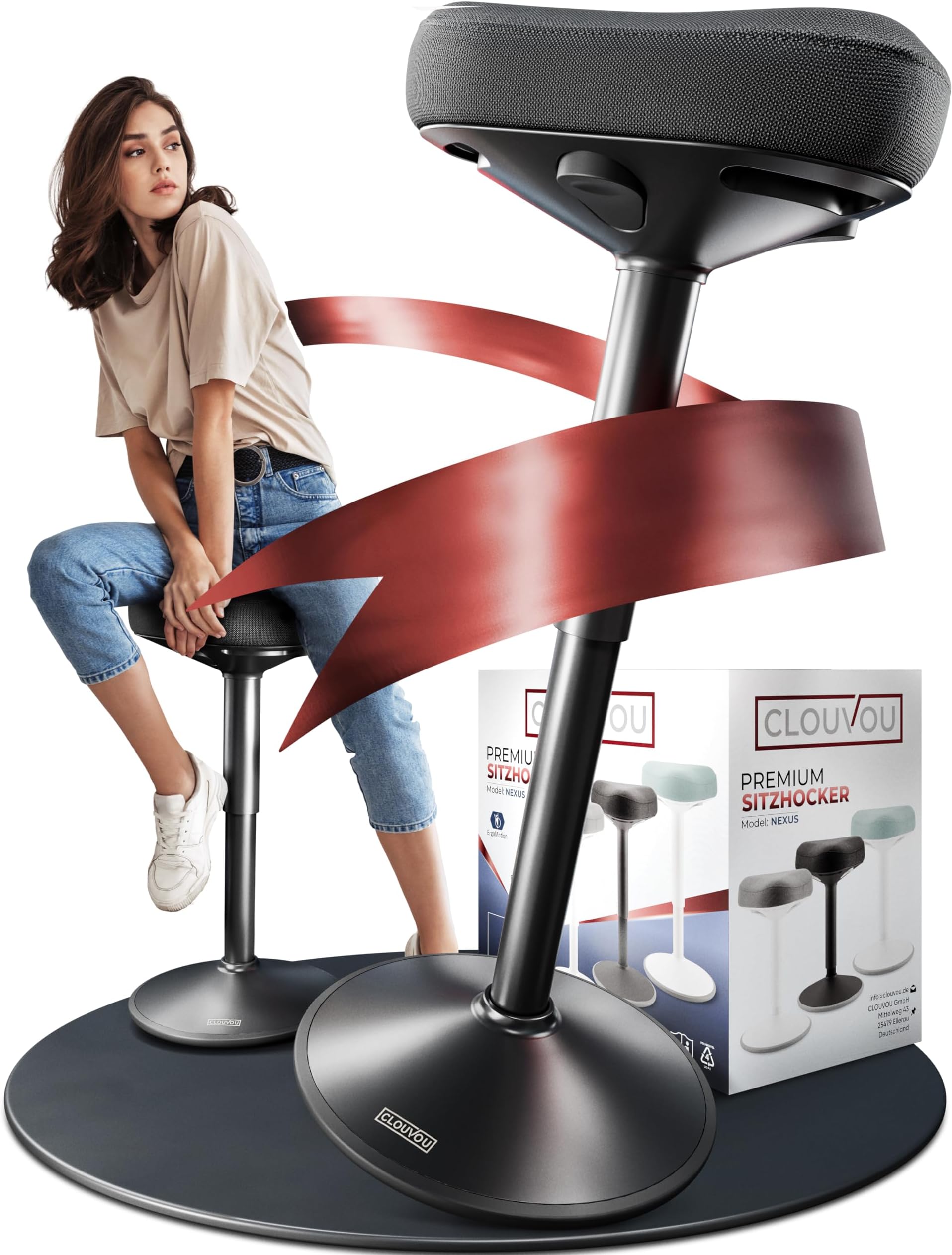 Werkfox® Stehhocker Ergonomischer Höhenverstellbarer Hocker; Stehhilfe ...