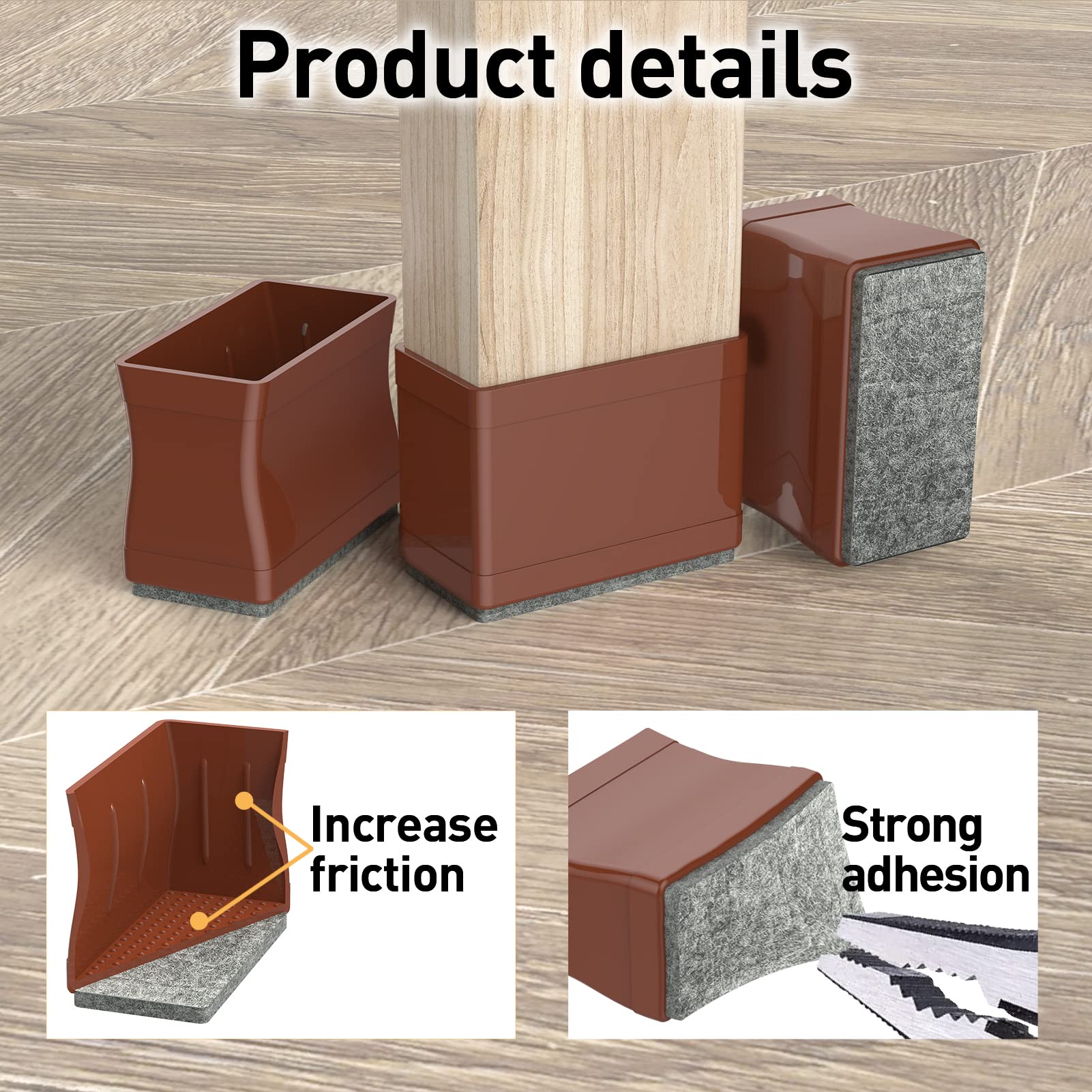 Snapklik.com : JLKDQ 1 X 1.75 Rectangular Chair Leg Floor Protectors