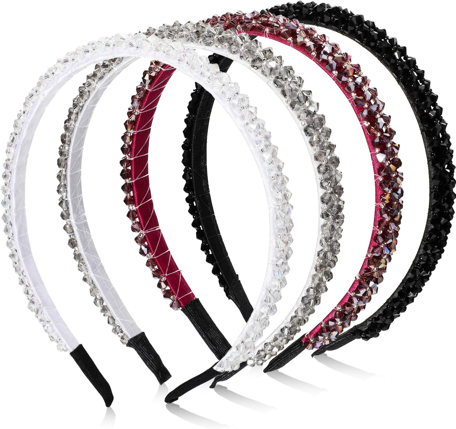 Amazon.com : Waydress 4 Pieces Rhinestone Headband for Women Glitter ...
