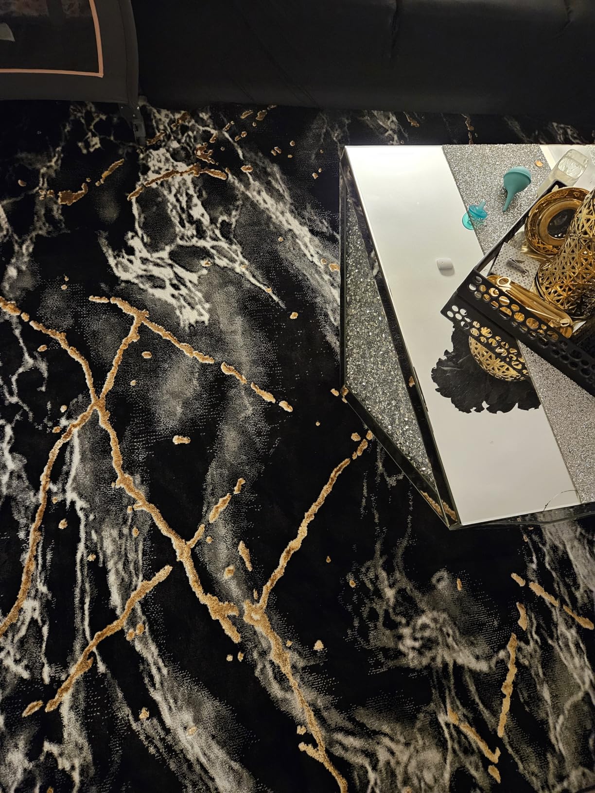 $11/mo - Finance LUXE WEAVERS Ivory Gold 5x7 Marble Abstract Area Rug ...