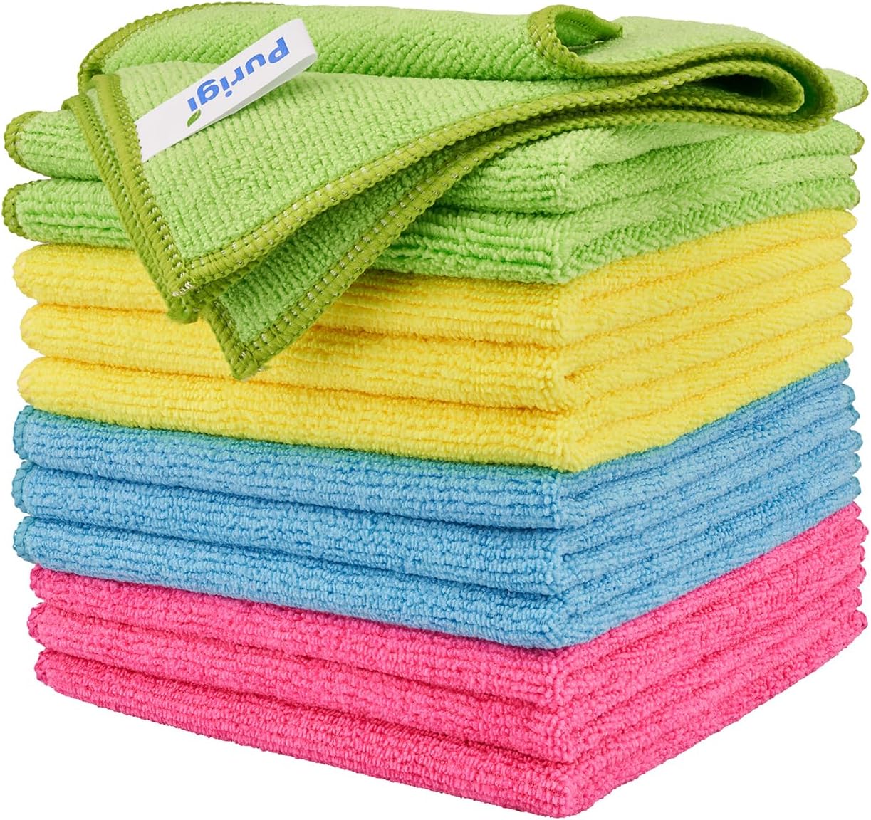 Amazon.com: Purigi Microfiber Cleaning Cloths, Reusable & Lint Free, 12 ...