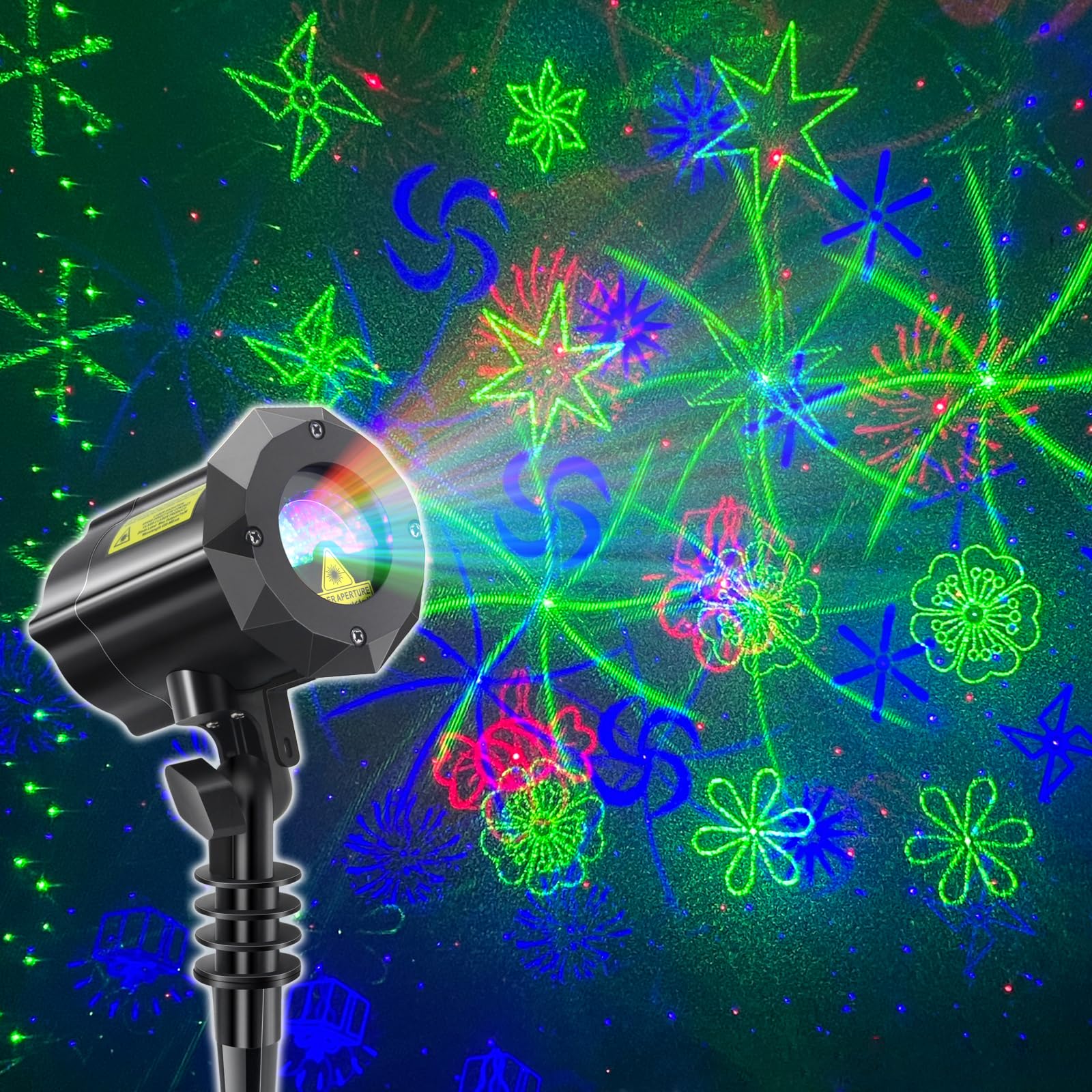 Poeland Christmas Moving Laser Lights, Garden Projector Lights 30 ...