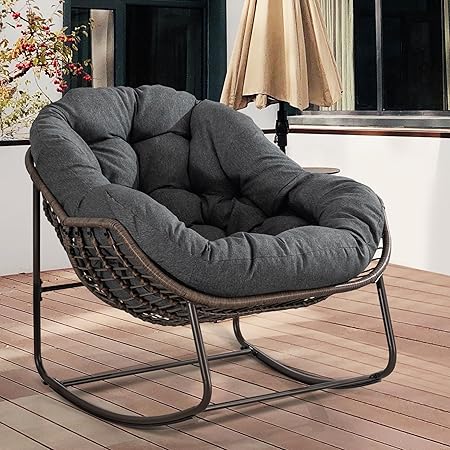 Amazon.com: HOMEFUN Outdoor Patio Rocking Chairs, Oversized Papasan ...
