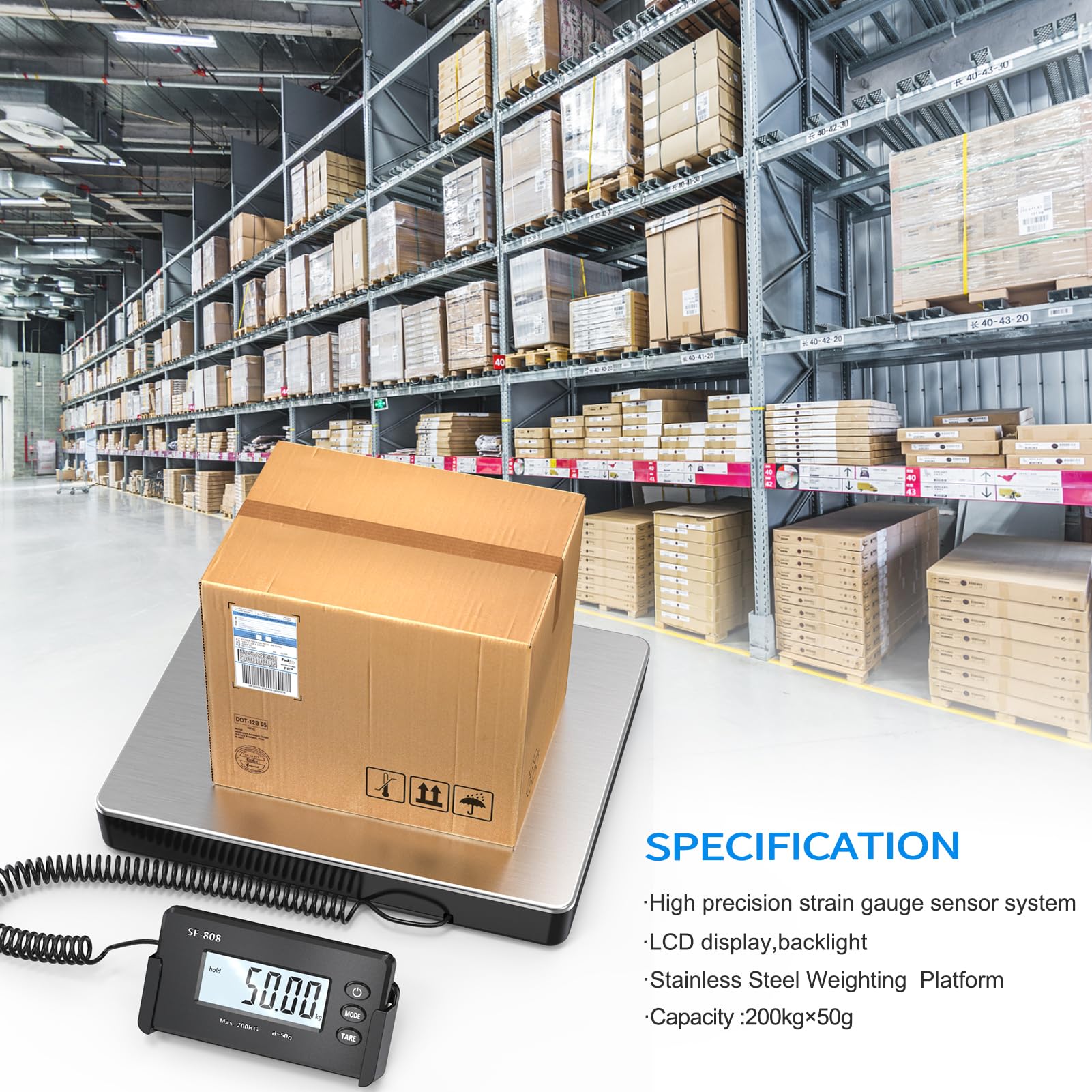 Snapklik.com : ACNHLI Heavy Duty Shipping Scale,440 LBS High Precision ...