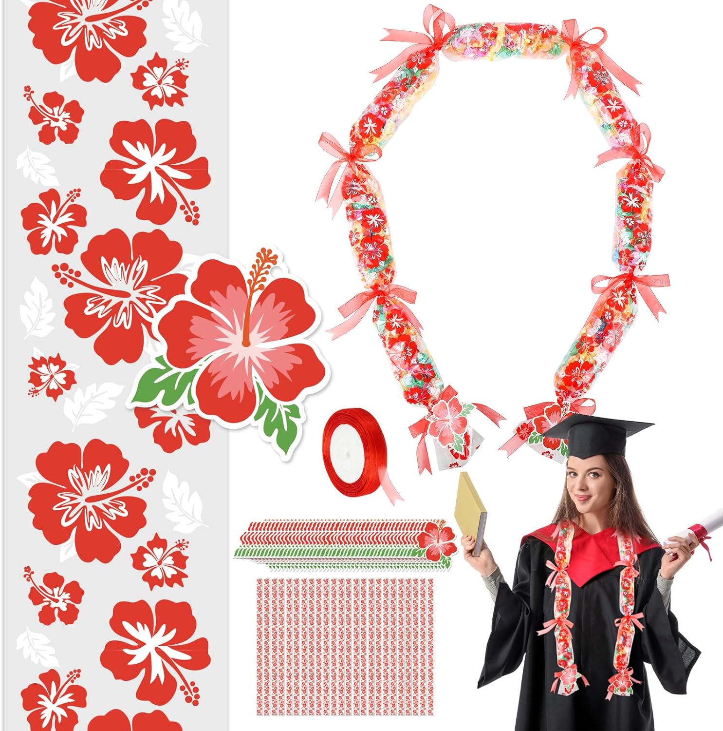 Amazon.com: Hedeey 24 Set Graduation Candy Lei Making Kit Hawaiian Lei ...