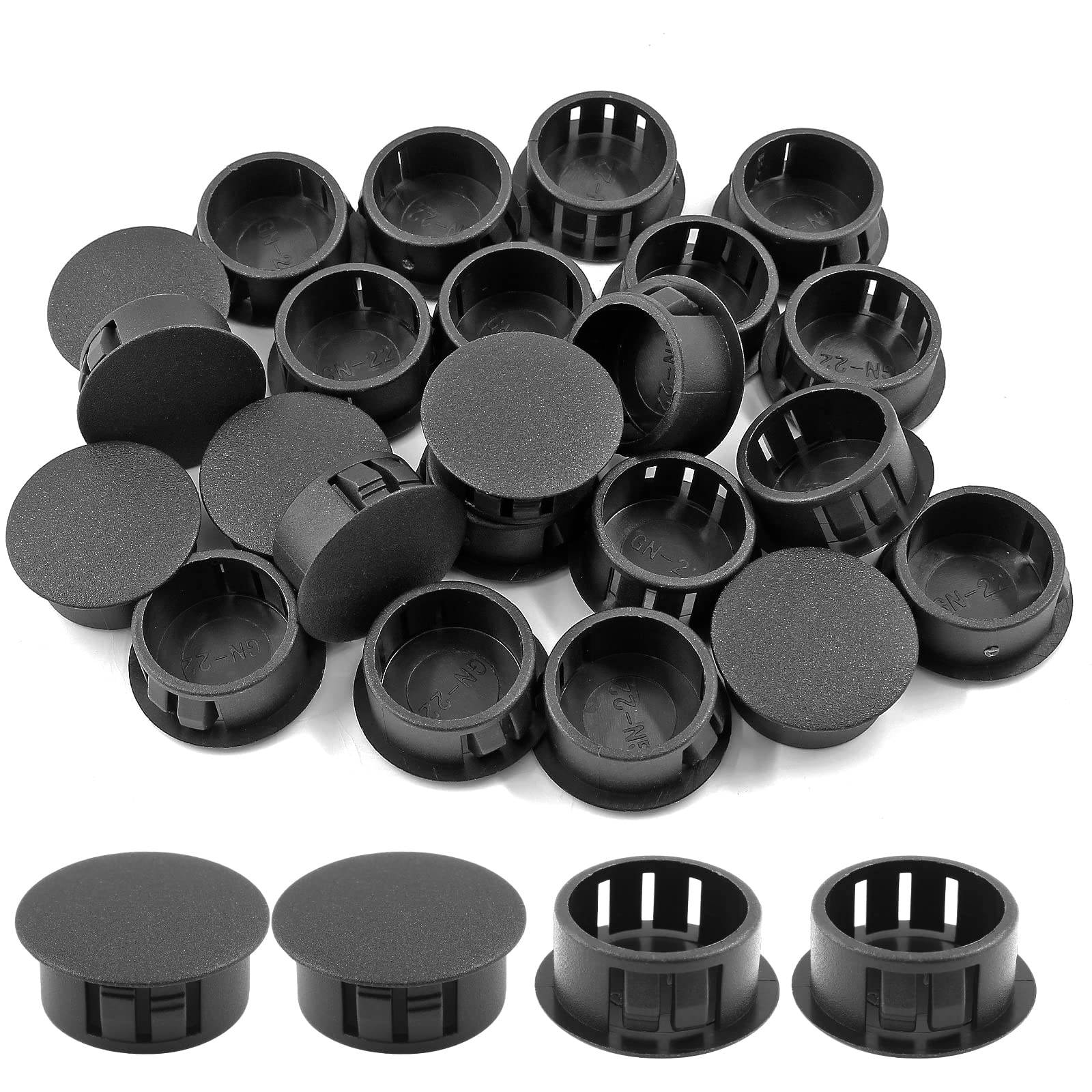 Amazon.com: Moicstiy 30Pcs 7/8 inch (22mm) Black Hole Plugs, Plastic ...