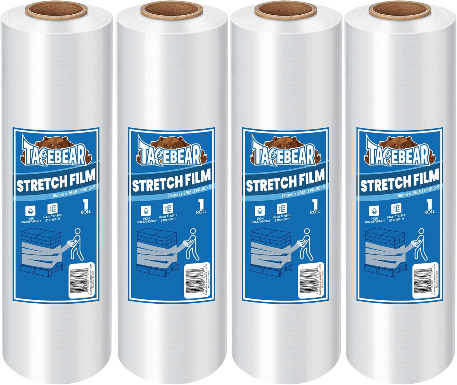 Amazon.com : TAPEBEAR Stretch Wrap Film 15" x 760Ft Shrink Wrap Roll ...