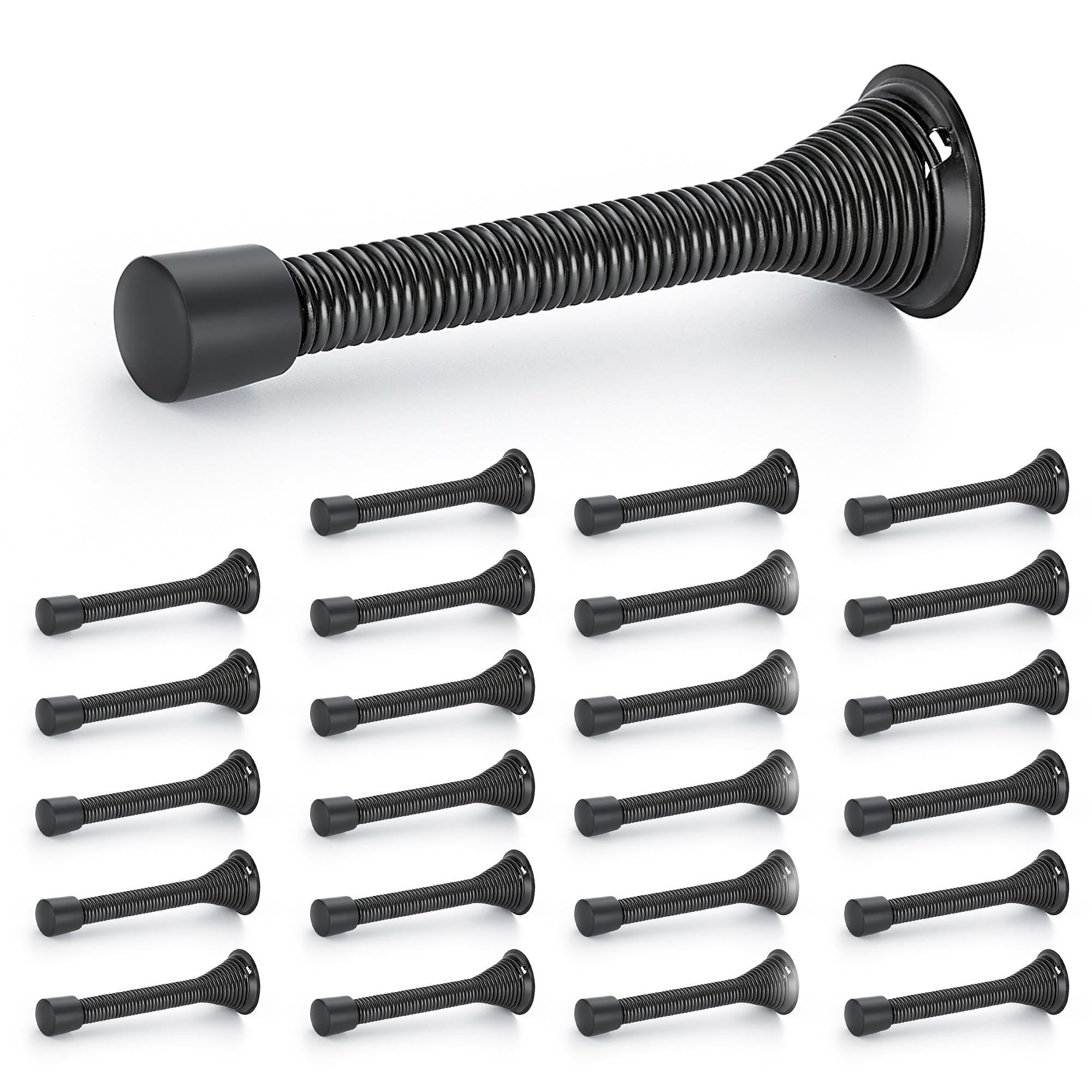 Snapklik.com : Ravinte Door Stoppers, 24 Pack Black Spring Door Stops