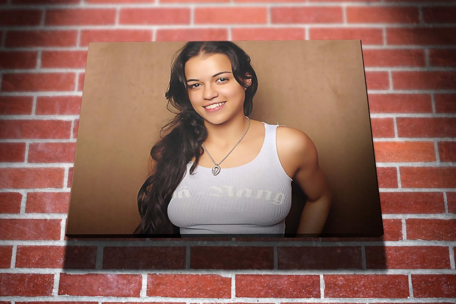 Michelle Rodriguez Female Celebrity Gallery Framed Canvas Art Picture ...