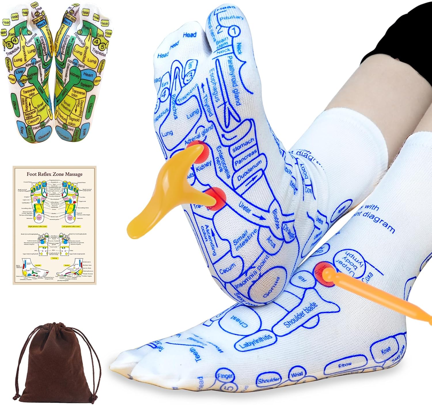 Amazon.com: foot reflexology socks with tools women acupressure socks 2 ...