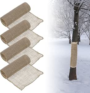 Amazon.com : PATIKIL 4 Rolls Natural Burlap Tree Wraps for Winter 16 ...