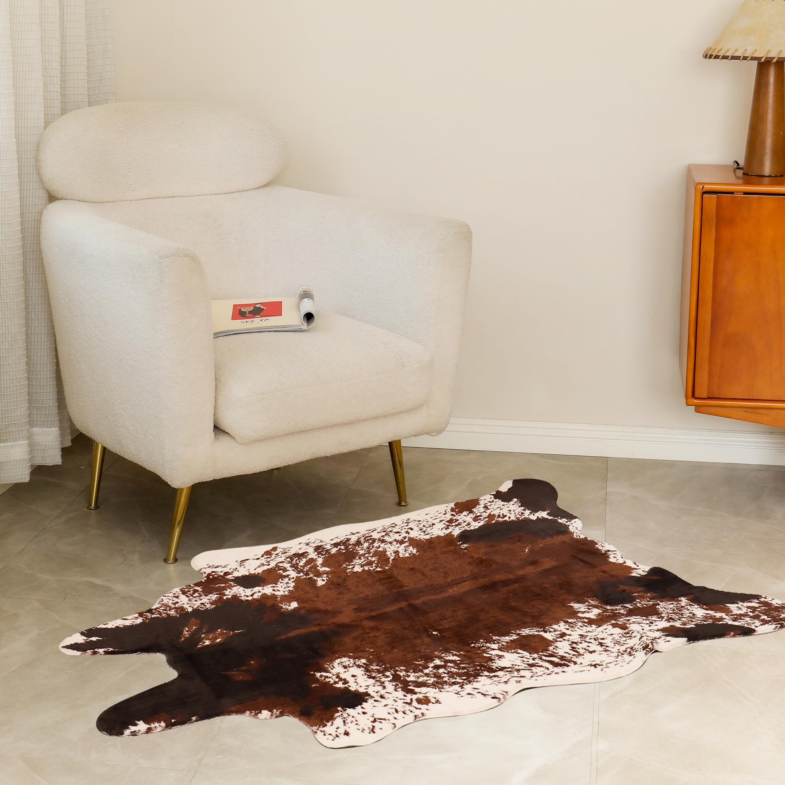 Amazon.com: FINO Products Faux Cowhide Rug - Cowhide Rug with Plush ...