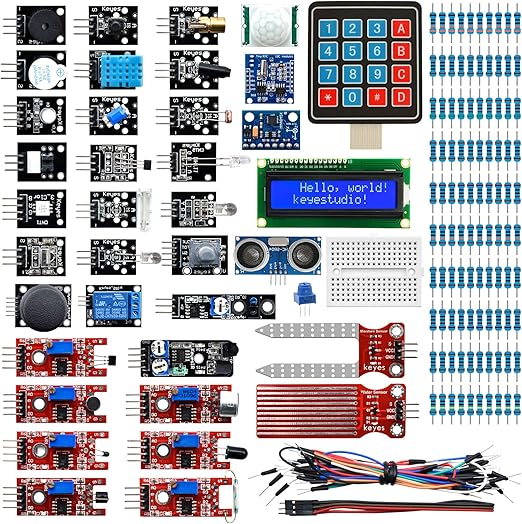 KEYESTUDIO 37 in 1 Sensor Modules Kit, Compatible with Arduino UN0 R3 ...