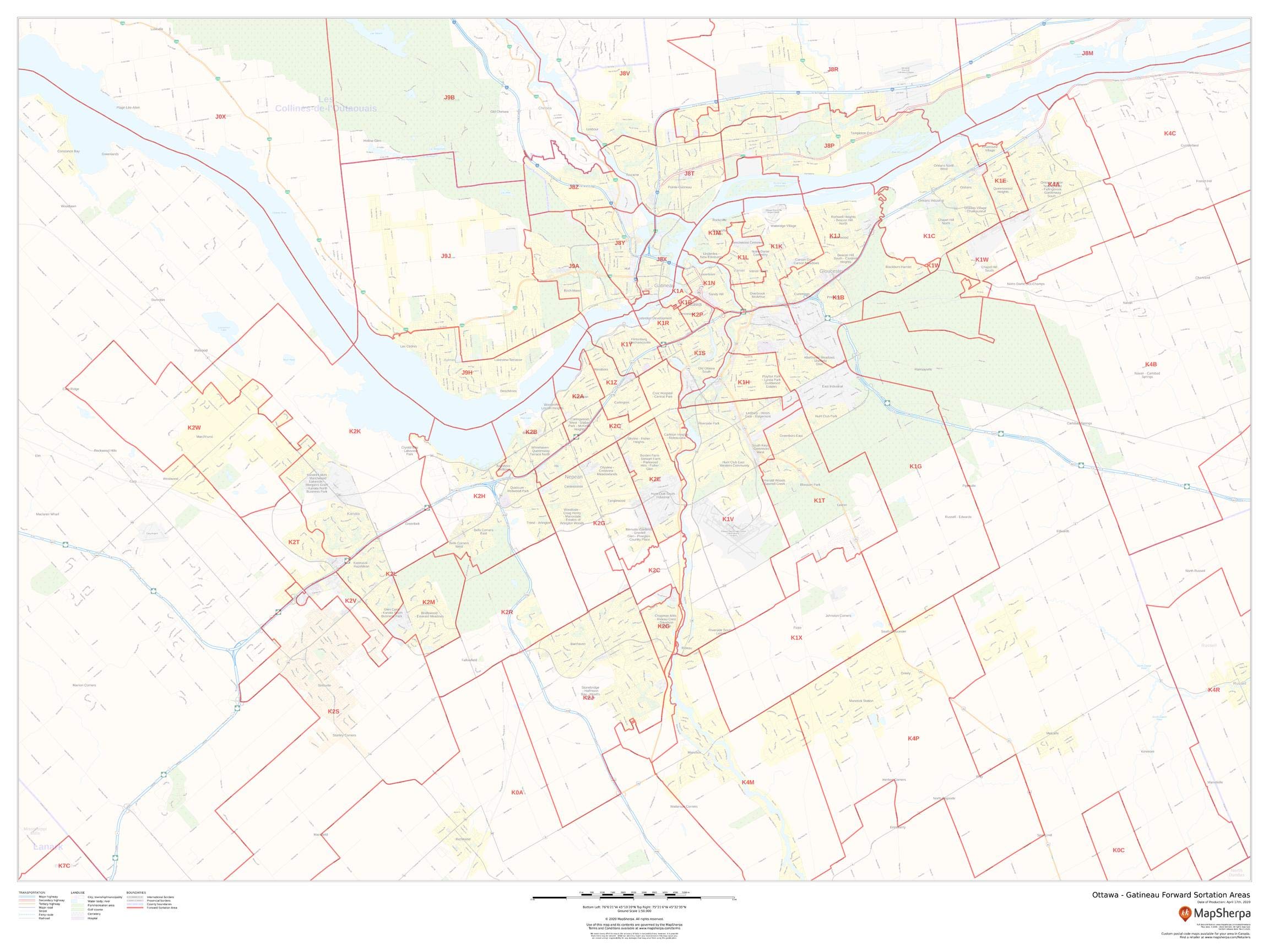 Amazon.com : Ottawa - Gatineau Postal Code Forward Sortation Areas - 48 ...