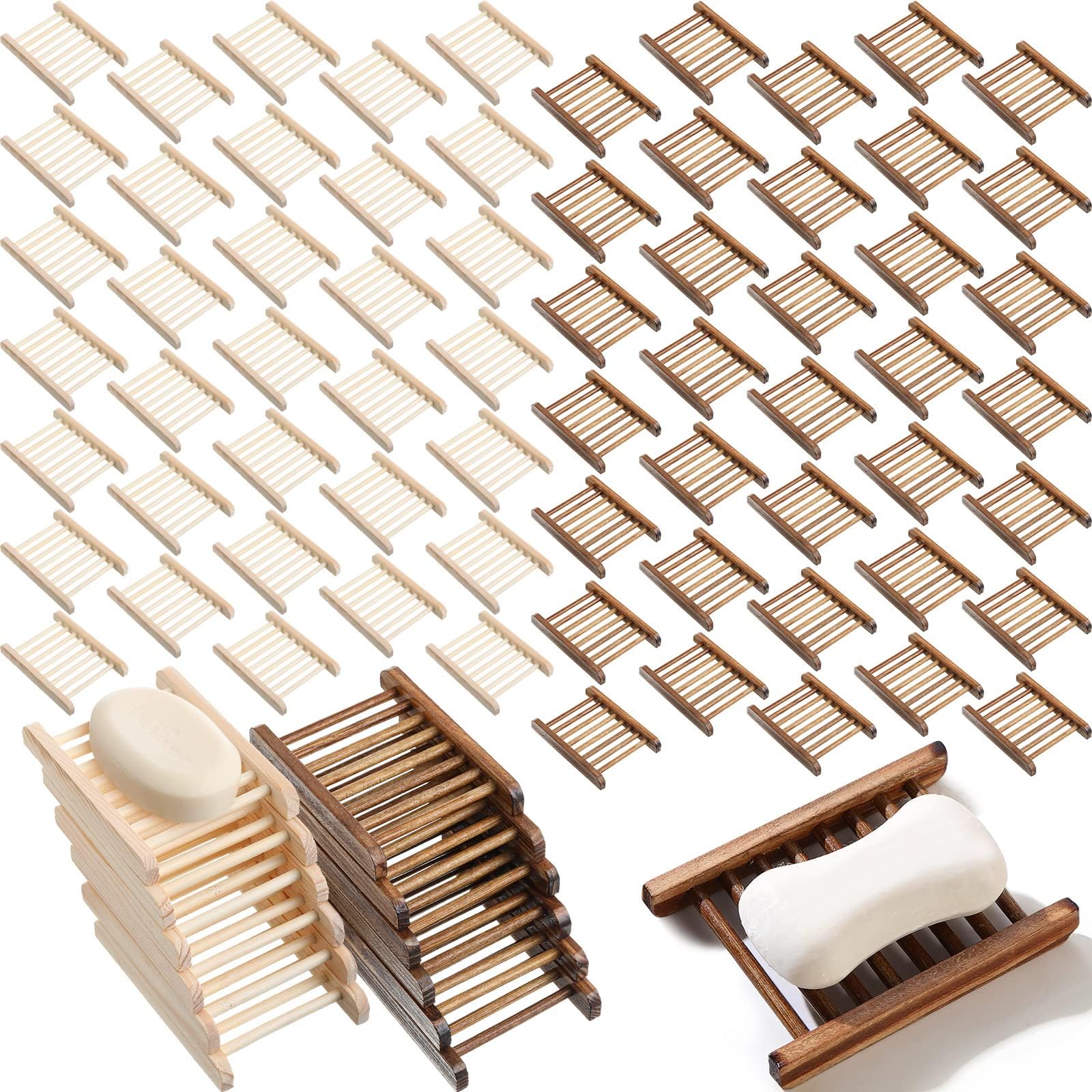 Amazon.com: Rtteri Soap Saver Bamboo Wood Soap Dish Tray Bathroom ...