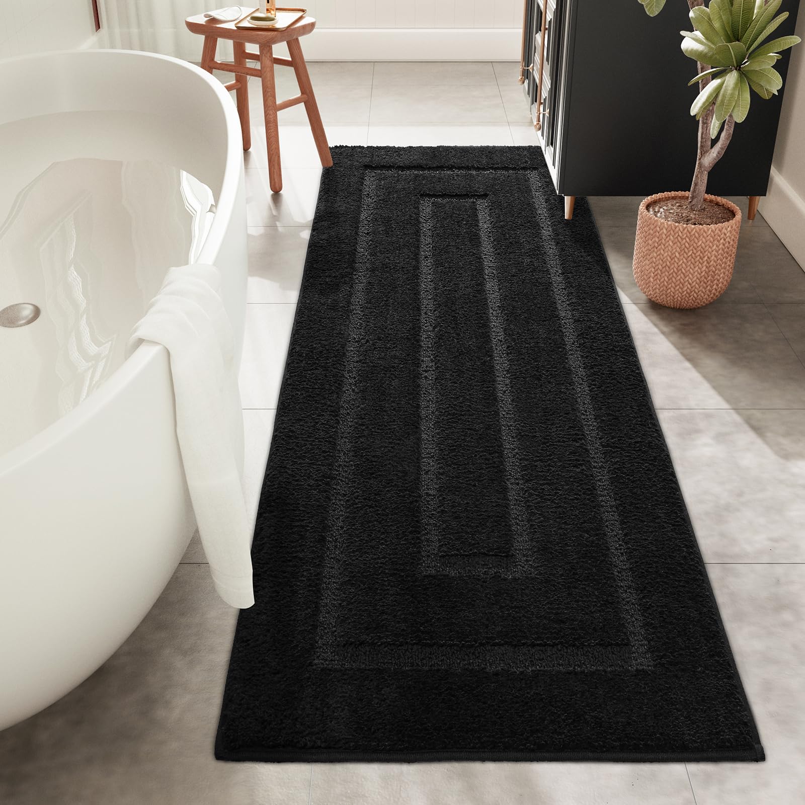Amazon.com: HOMORE Bathroom Runner Rugs 24 x 70 Non Slip Washable Long ...