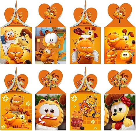 Amazon.com: PacuM 12pcs Garfield Party Favor Gift Boxes, Cartoon Cat ...