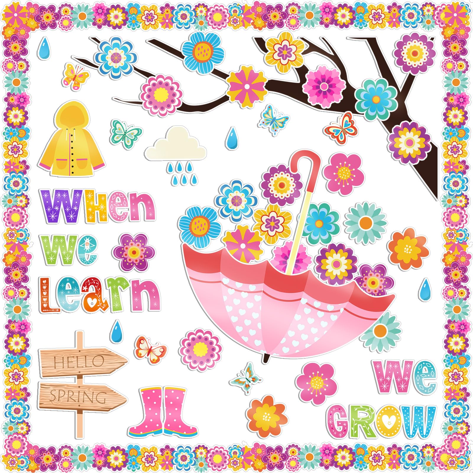 75 Pcs Classroom Decor Bulletin Board Set When We Learn We Grow ...