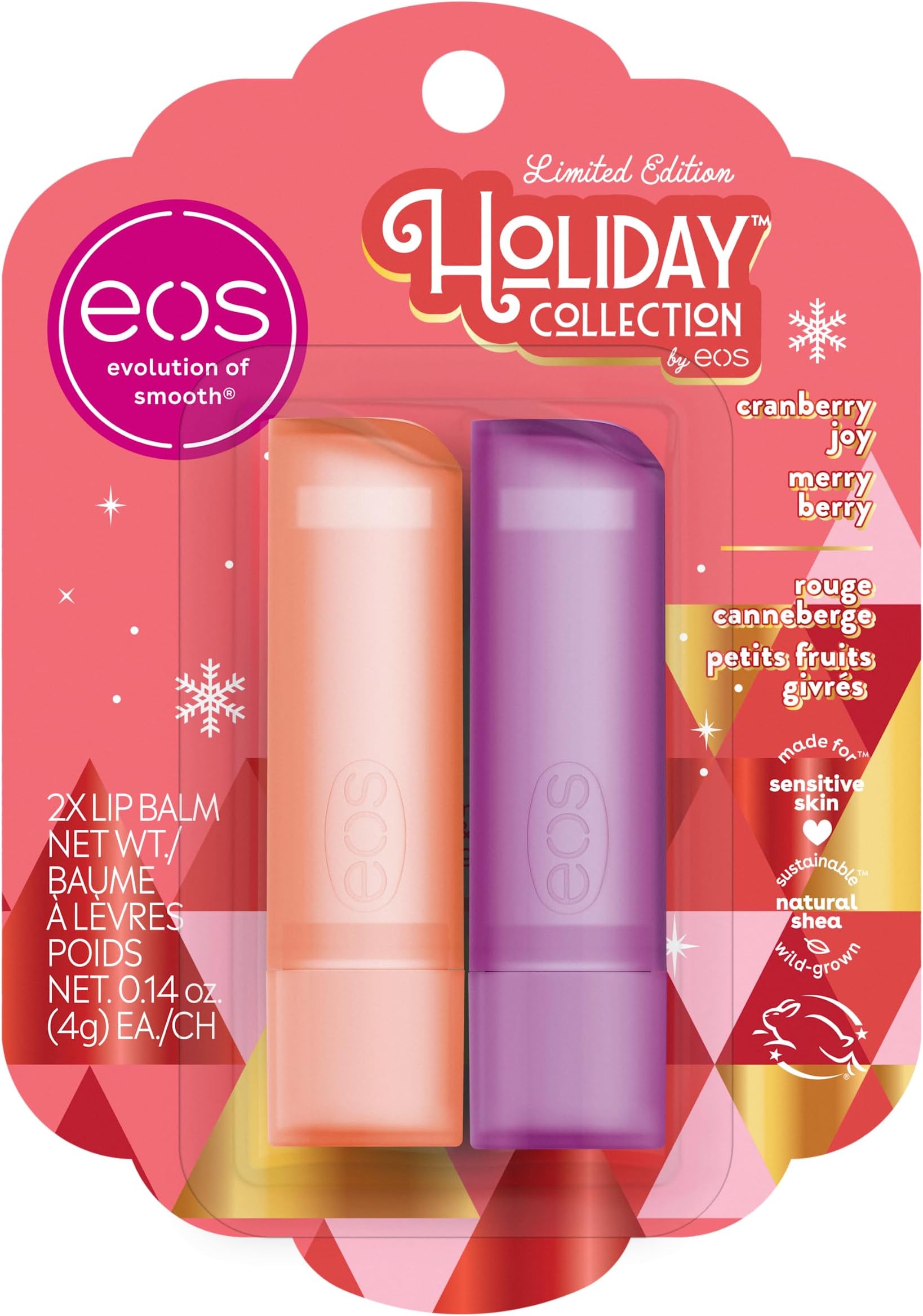 Amazon.com : eos Holiday Lip Balm Gift- Cranberry Joy & Merry Berry ...