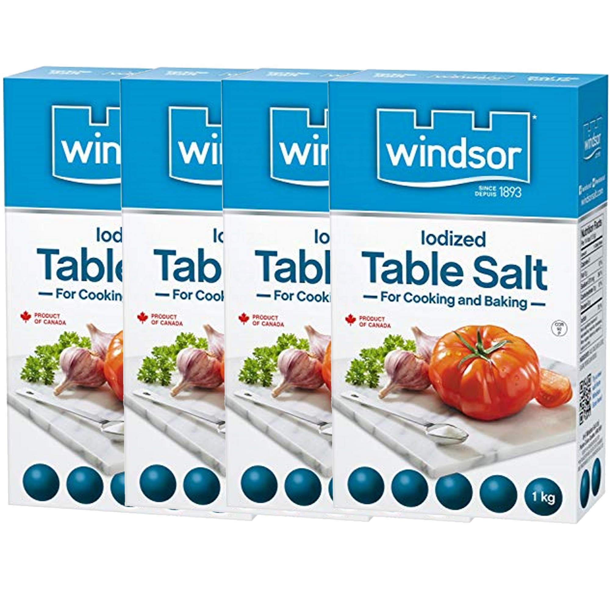 Windsor Iodized Table Salt for Cooking and Baking - 4 Packs - Total 4 ...