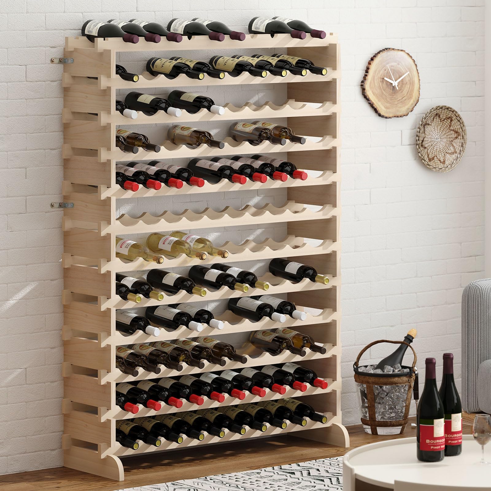 Amazon.com: DlandHome 120 Bottle Stackable Wine Rack, 12 Tier ...