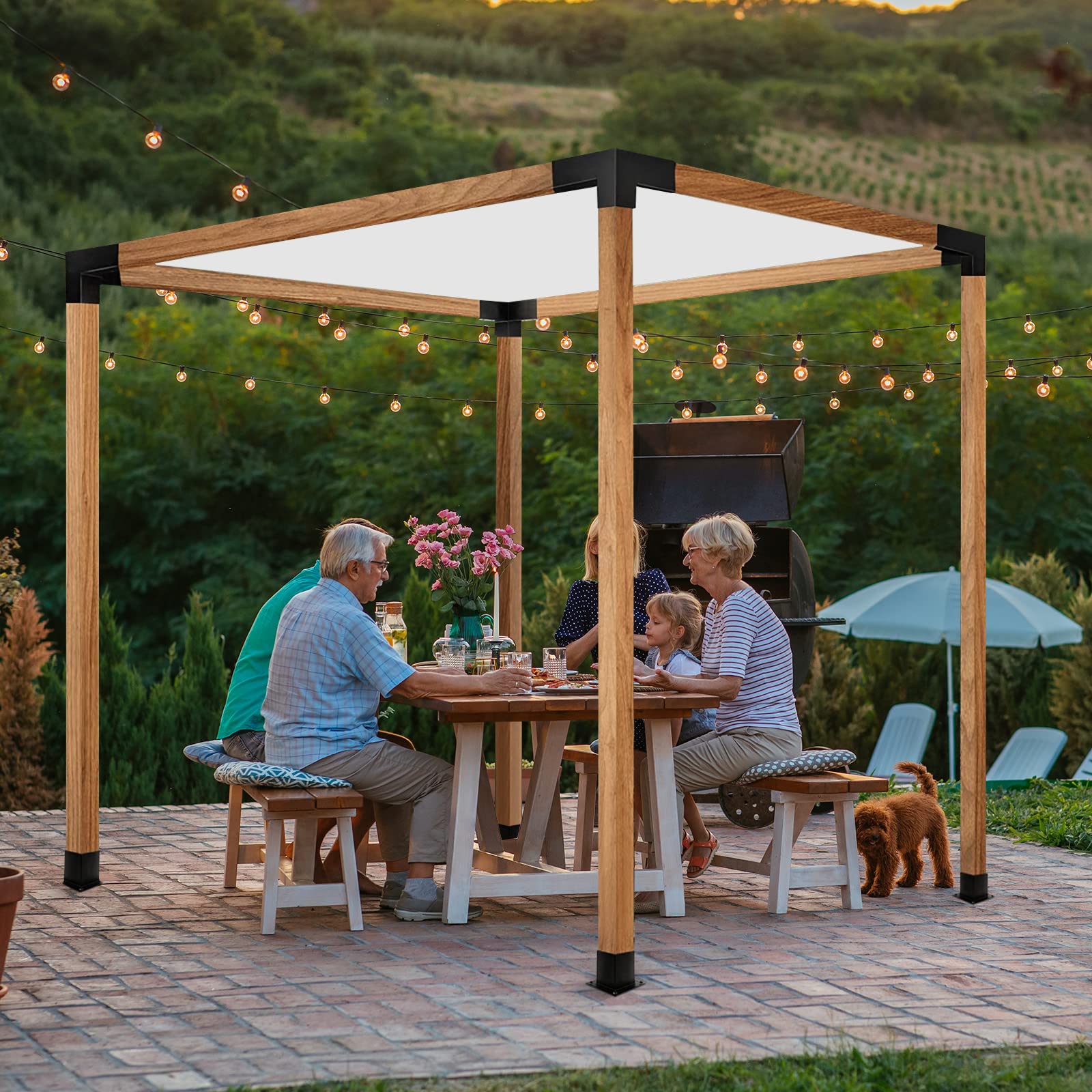 Pergola Kits 3-Way Pergola Brackets Kit, 4 Pack Woodwork Right Angle ...