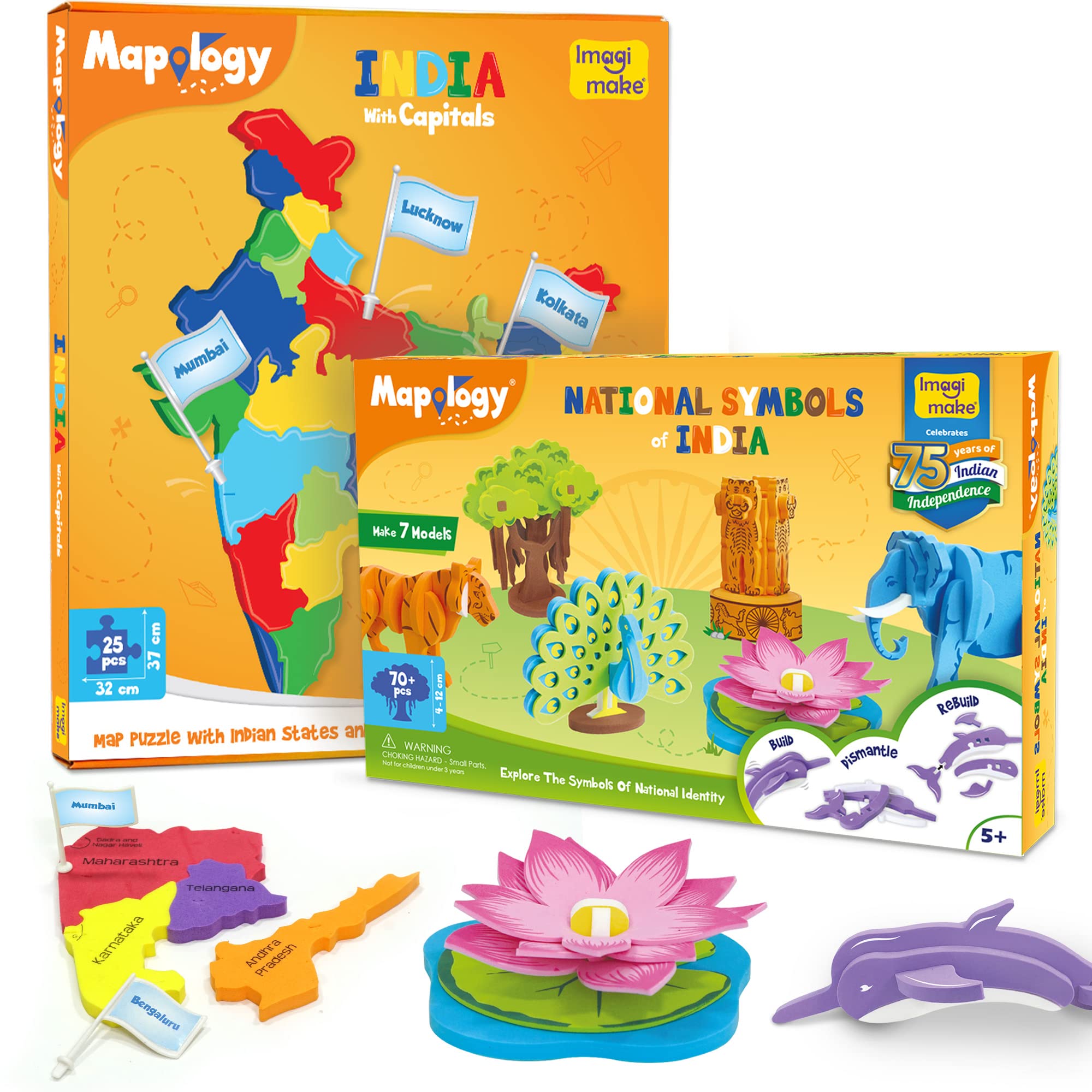 Buy Imagimake ology - India with Capitals & National Symbols of India ...