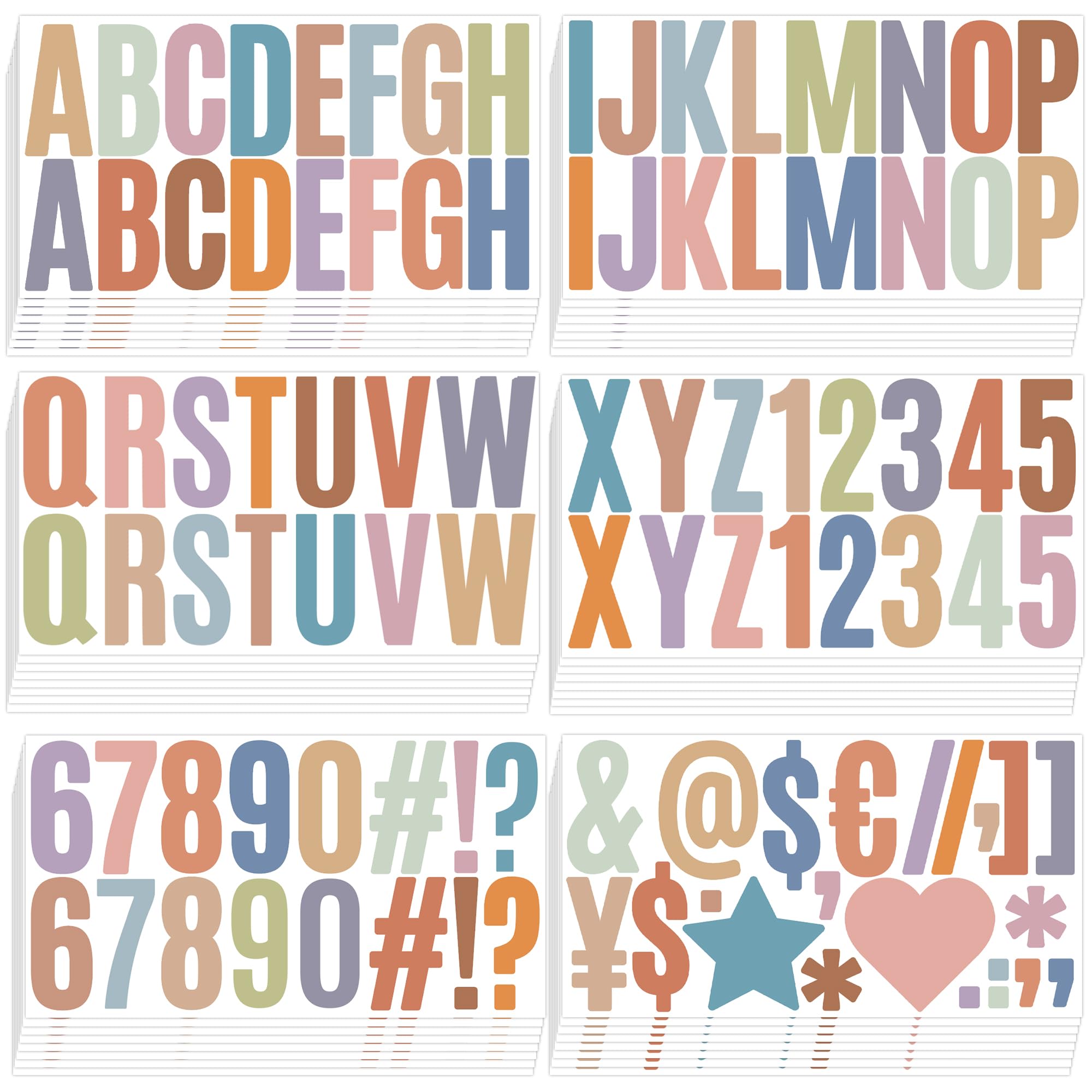 Amazon.com: 800 Pieces 48 Sheets Letter Stickers Large Alphabet Number ...