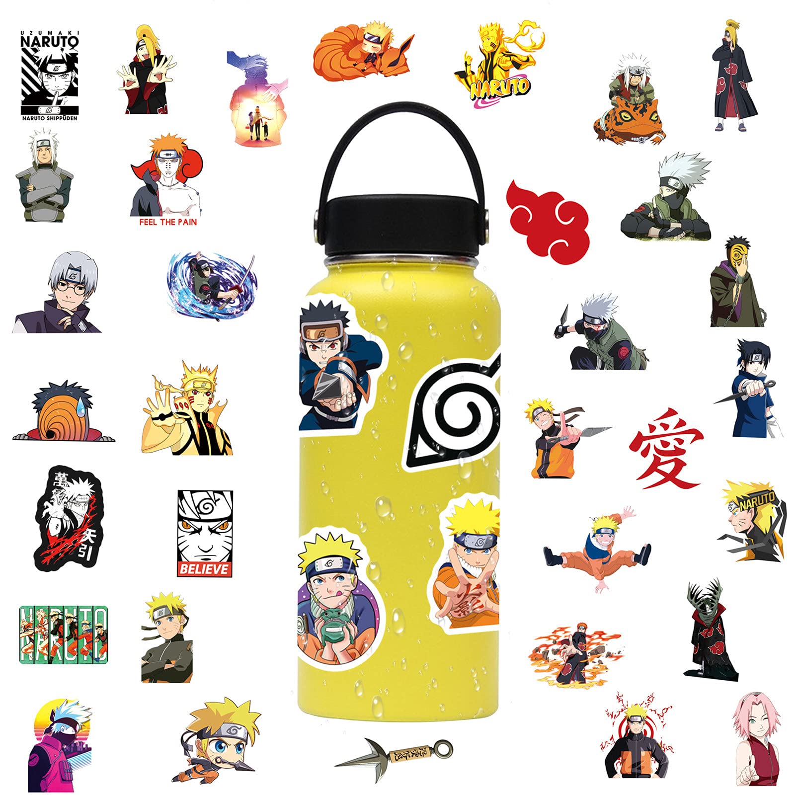 50Pcs Anime Stickers, Waterproof Anime Stickers for Skateboard Laptop ...