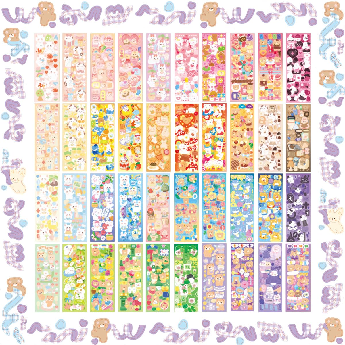 Amazon.com: 40Sheets Korean Deco Stickers Set, Kpop Potocard Korean ...