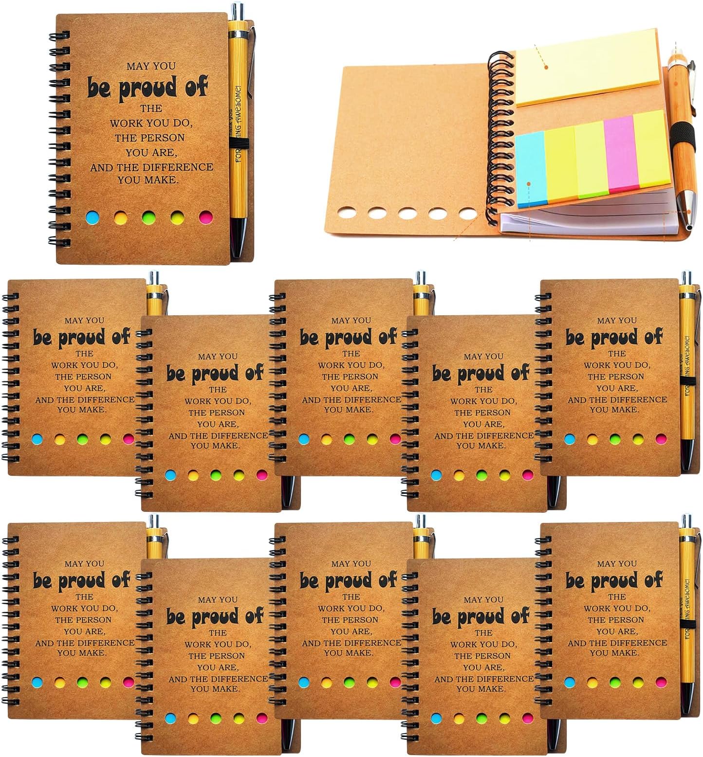 12 Sets Employee Appreciation Inspirational Spiral Notebook Journal ...