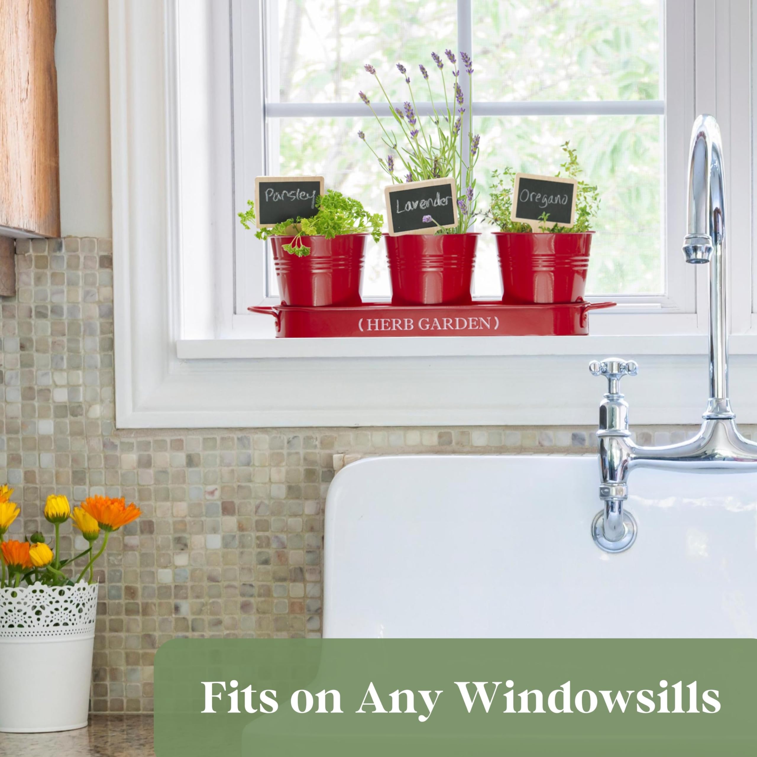 PERFNIQUE Indoor Herb Garden, Herb Garden Planter for Indoor/Outdoor ...