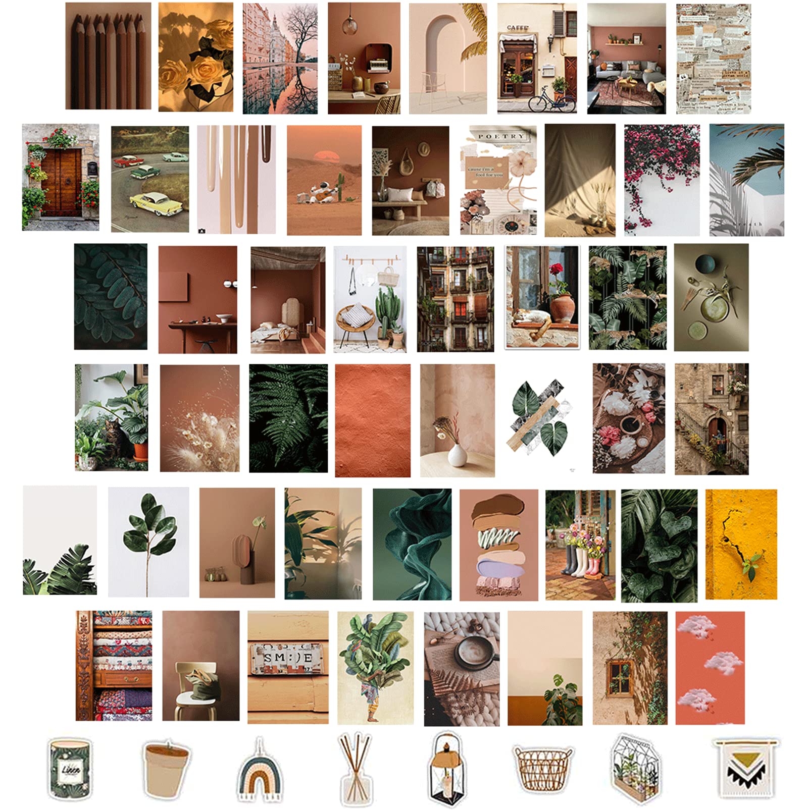 Buy Onivein Boho Wall Collage Kit Aesthetic Pictures, 50Pcs 4'' x 6 ...