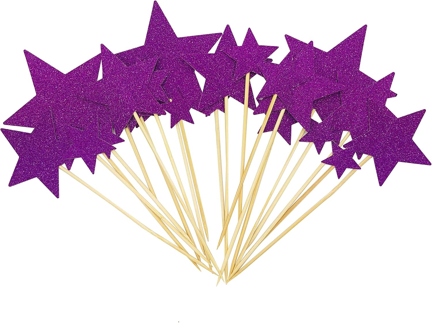 Amazon.com: 70 Pcs Star Cupcake Topper, Glittery Star Cupcake Topper ...