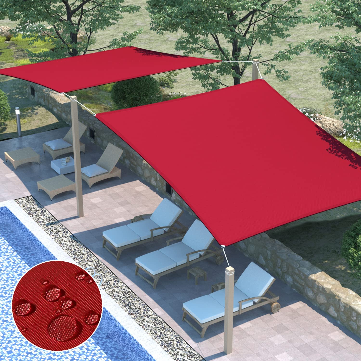 Snapklik.com : ECOOPTS 14x16 Waterproof Sun Shade Sail Rectangle Canopy ...