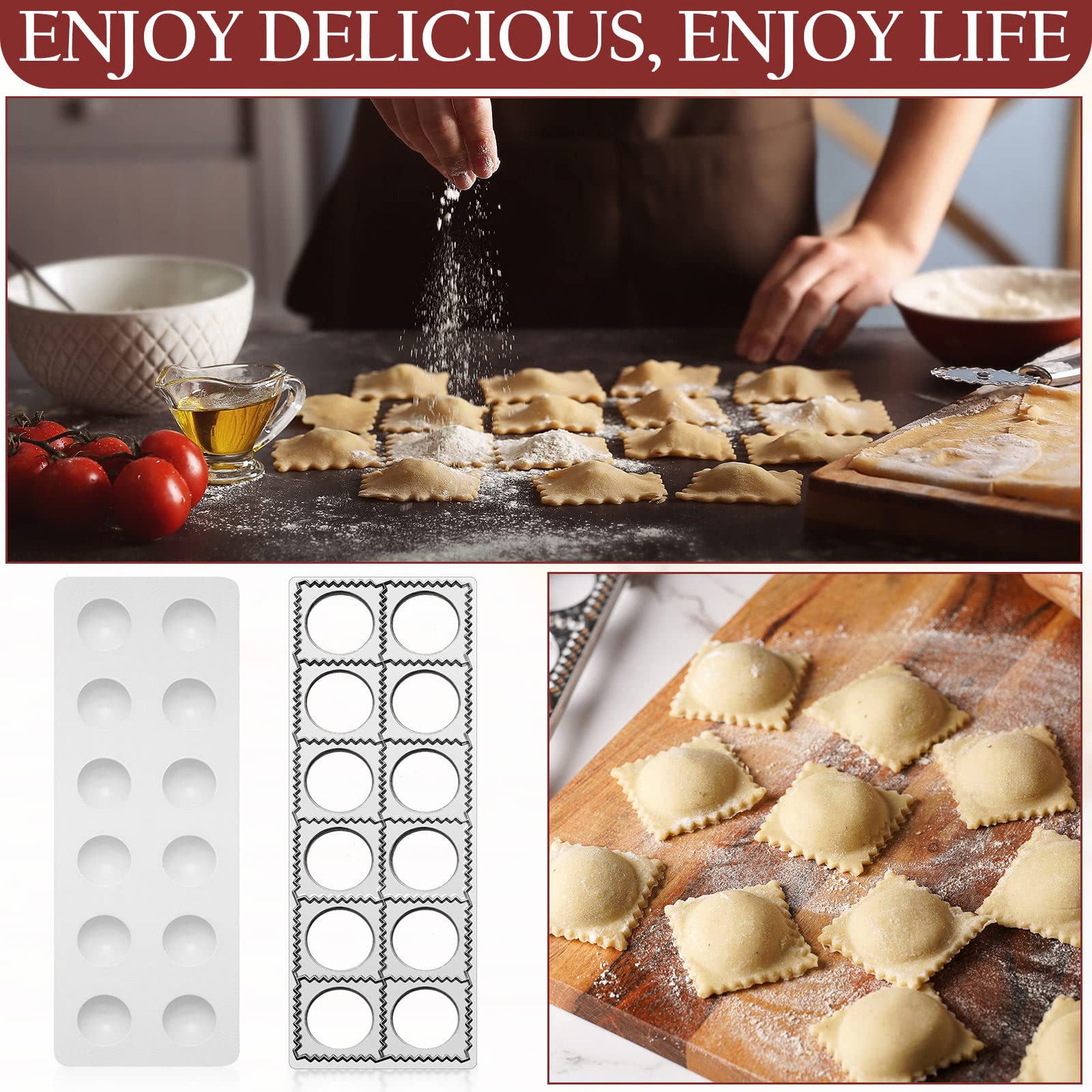 Snapklik.com : 2 Sets Ravioli Mold Extra Large Ravioli Maker Press 12 ...