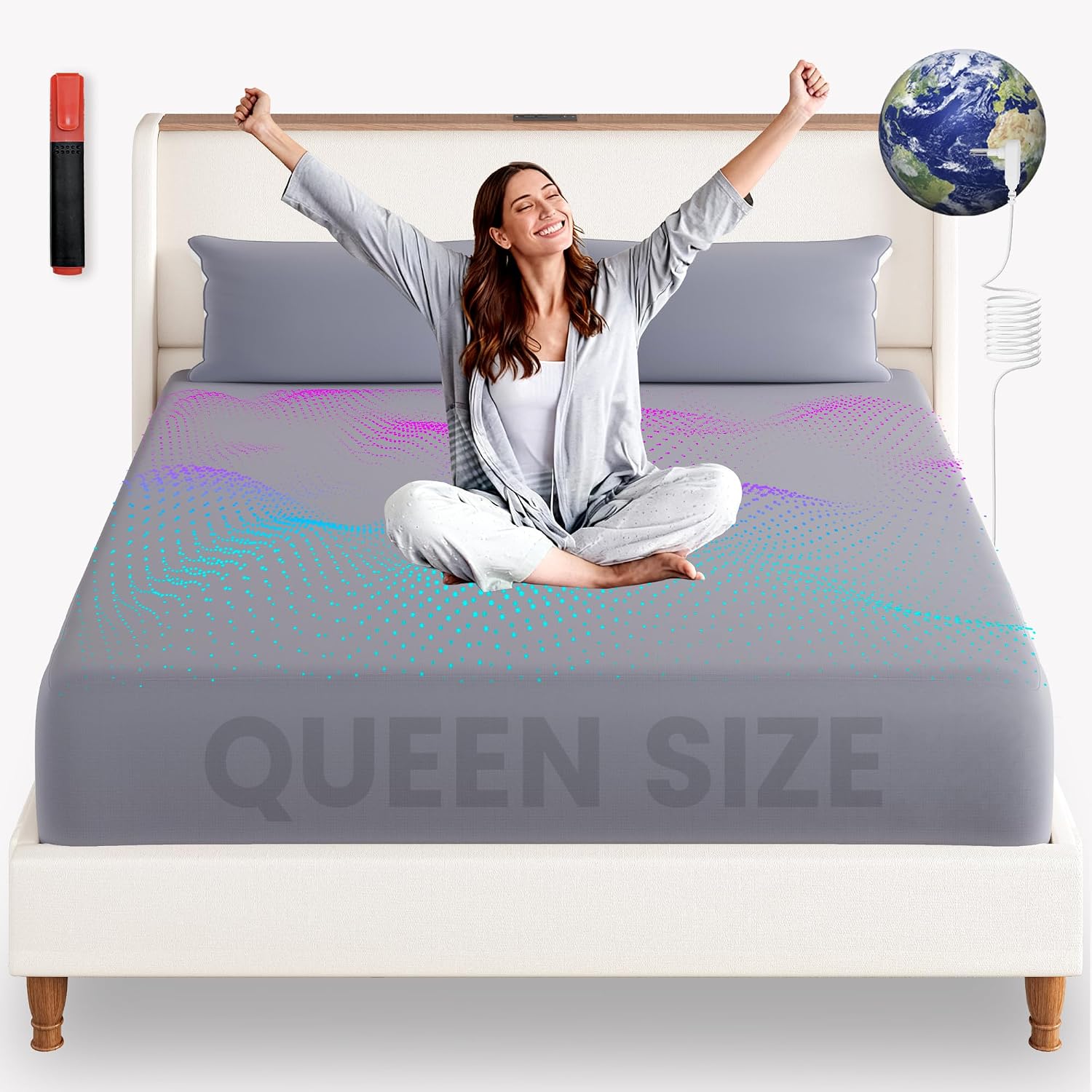 Amazon.com: LARMACE Grounding Sheets Queen Size, 88% Organic Cotton ...