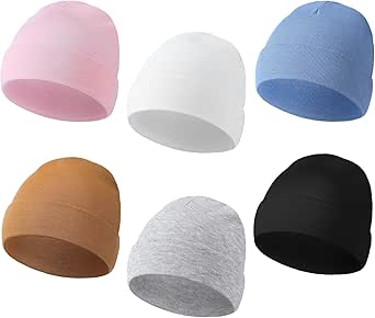 Amazon.com: Newcotte 6 Pcs Preemie Baby Hats Cotton Preemie Caps Warm ...