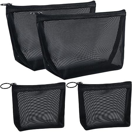Amazon.com : 6 Pieces Mesh Makeup Bags Mesh Cosmetic Bag Portable ...