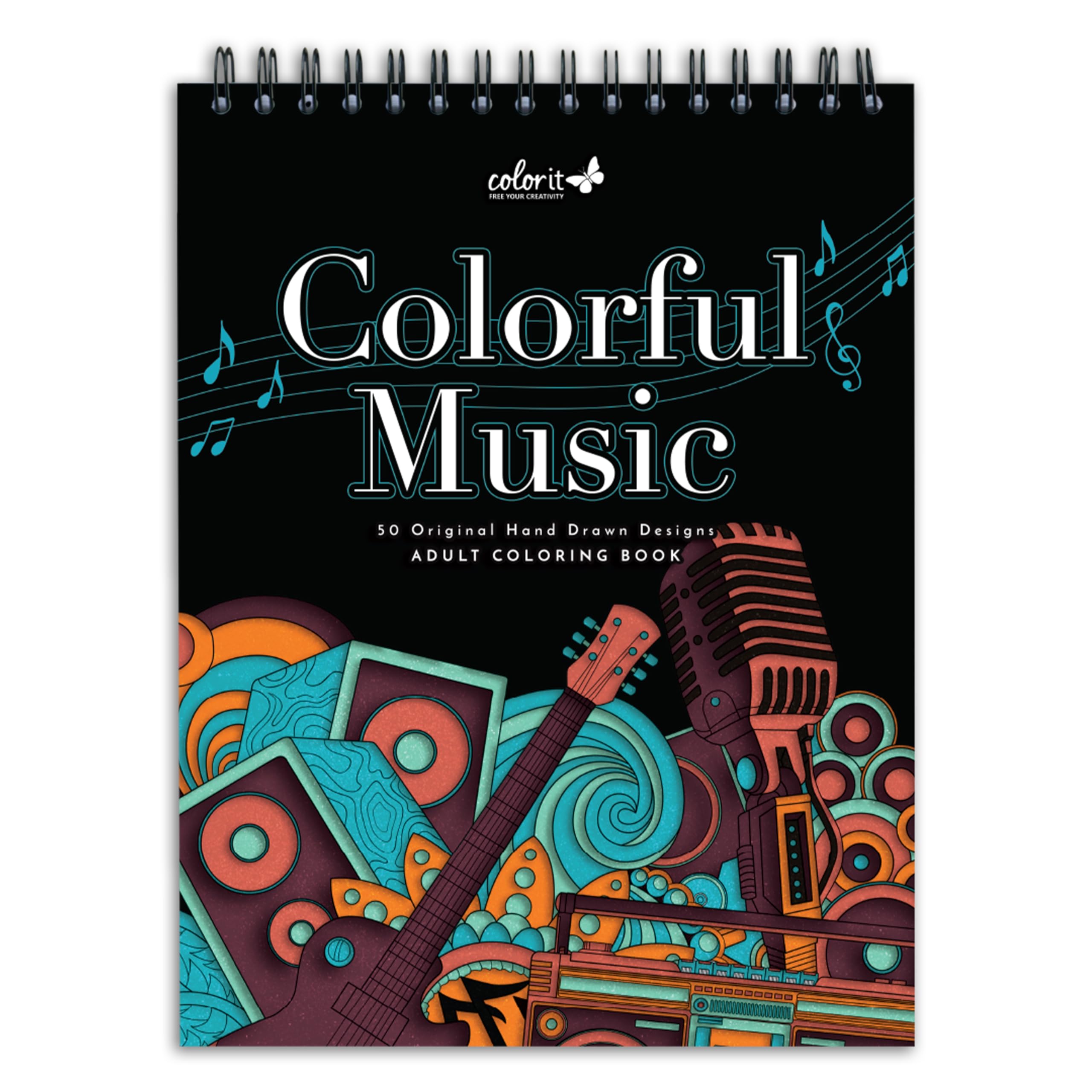50s Records Coloring Pages Music Coloring Book For Adults: Includes 50