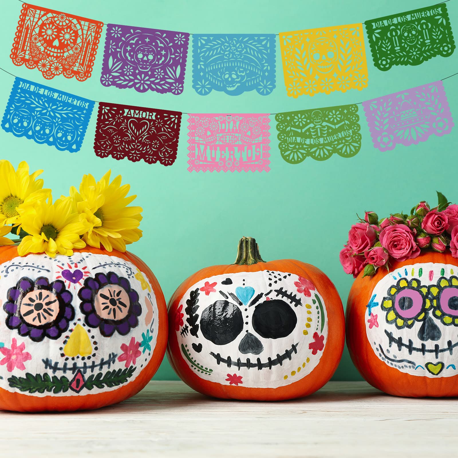 Snapklik.com : 60 Pieces Mexican Party Banners Altar De Ofrendas ...
