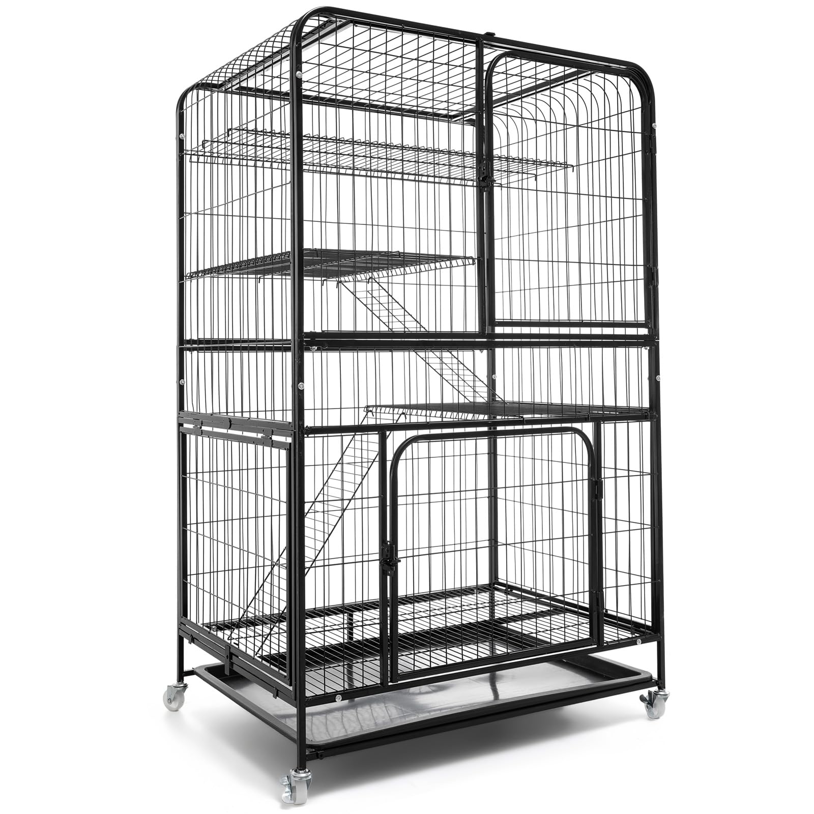 Snapklik.com : TEABAN Large Cat Cage Indoor: 4-Tier Metal Cat Enclosure