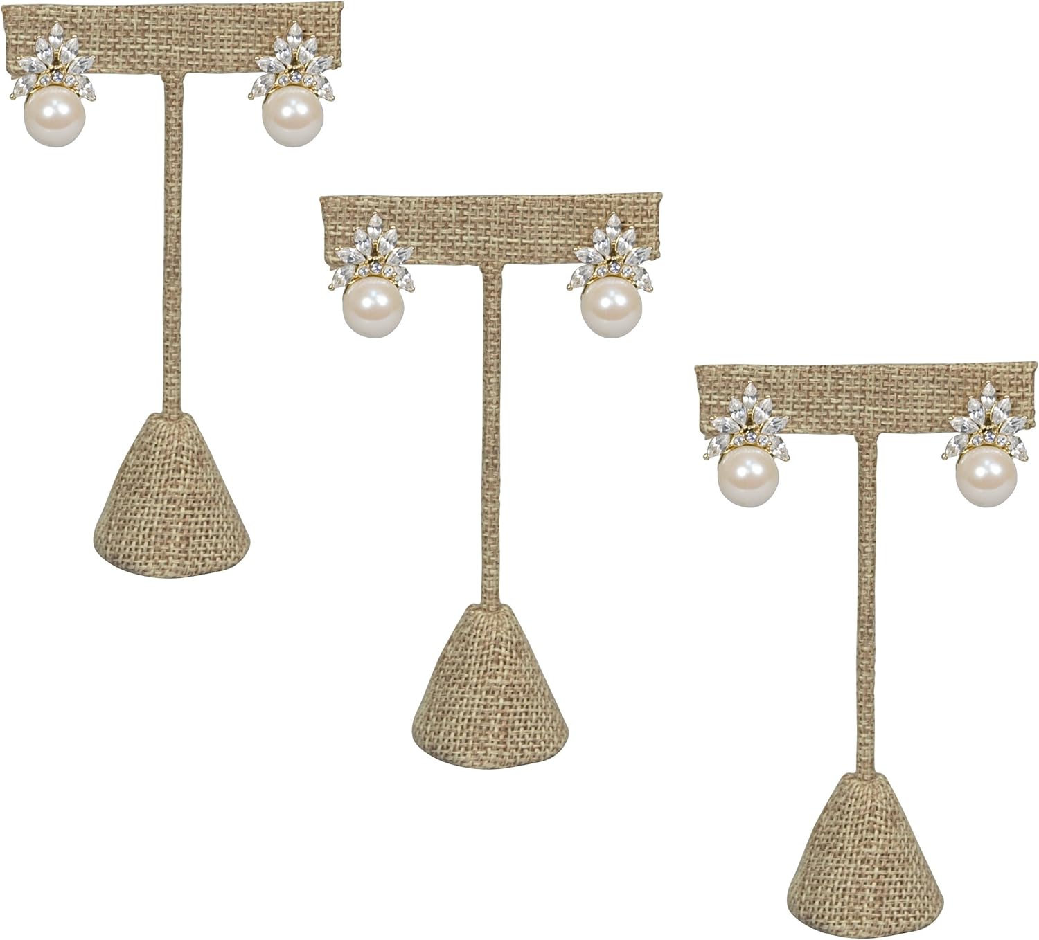 Amazon.com: 888 Display USA ® - 3 Burlap Fabric Earring T Stand ...