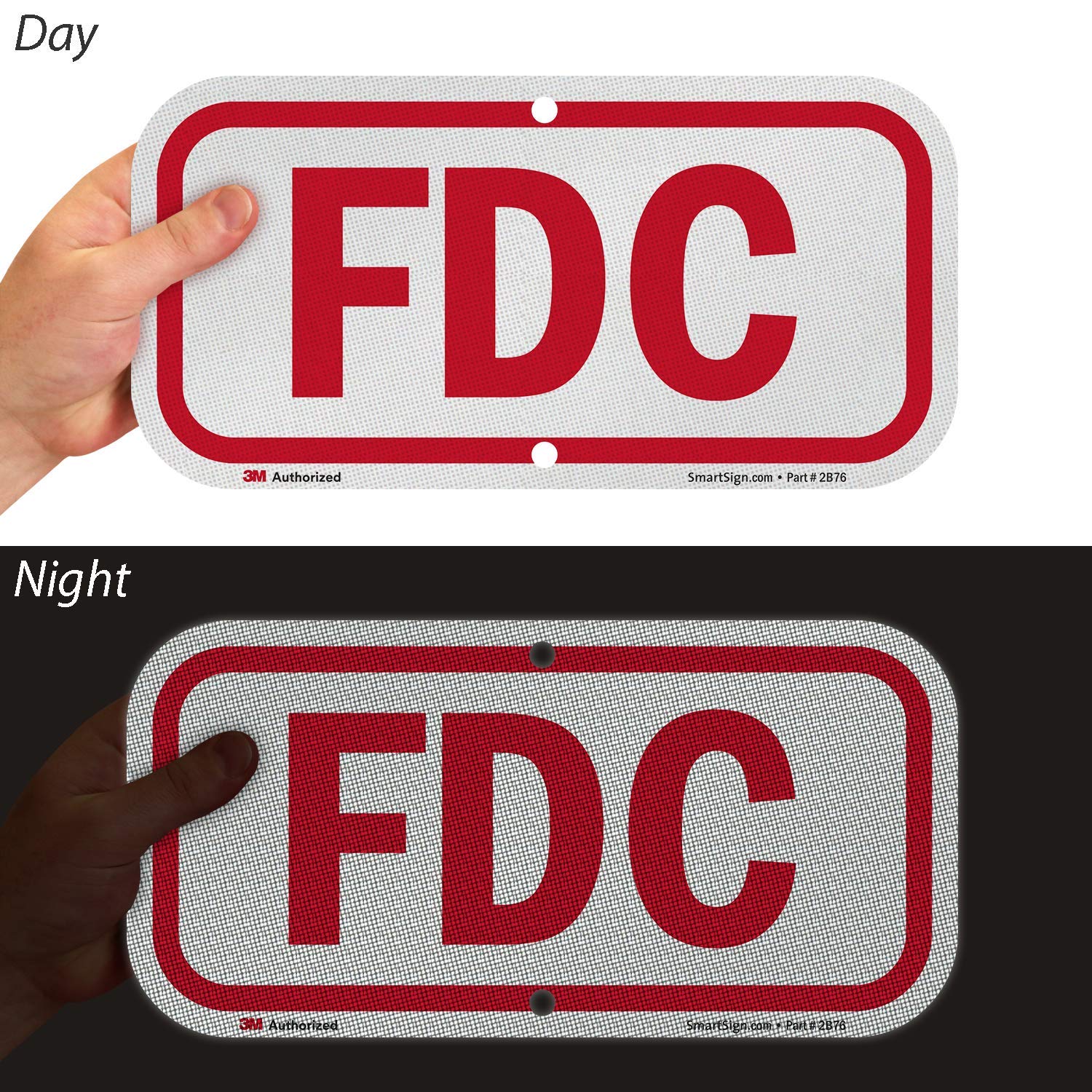 Snapklik.com : SmartSign 6" X 12" Fire Department Connection FDC Sign