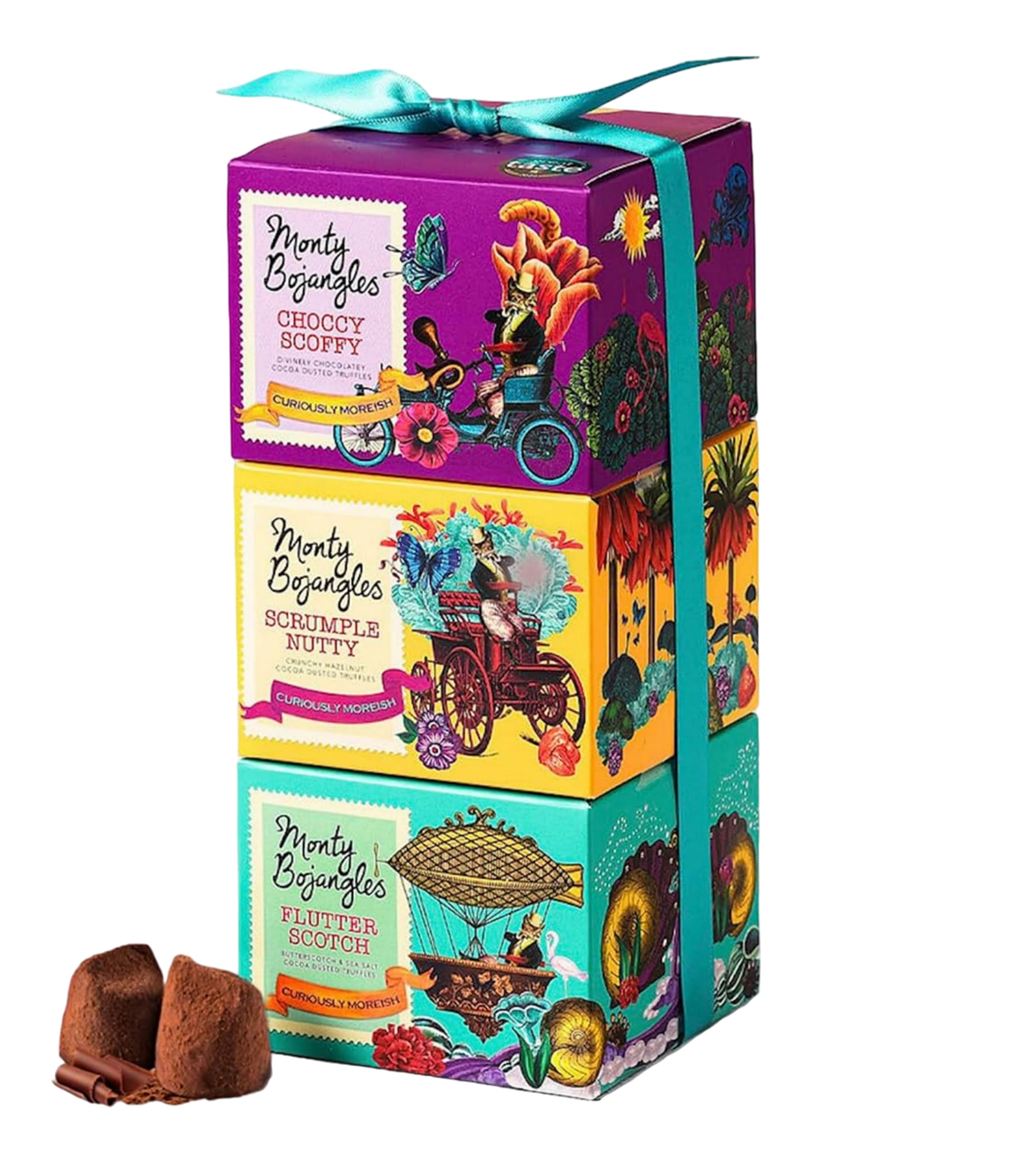 Buy Monty Bojangles Cocoa Dusted Truffles Gift Tower (3 x 100g Pack)- 3 ...