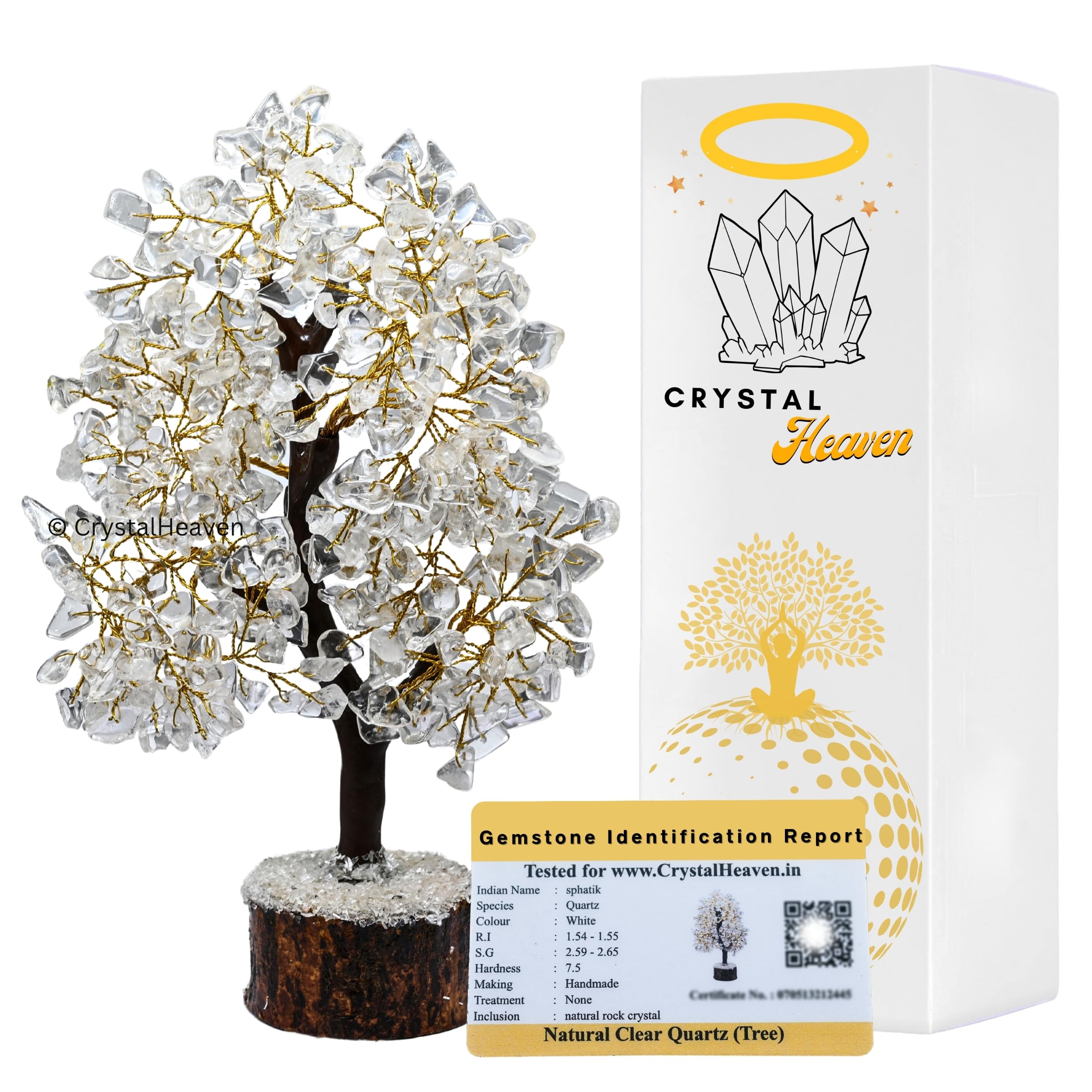 Buy Certified Clear Quartz Crystal Tree for Good Luck - Healing ...